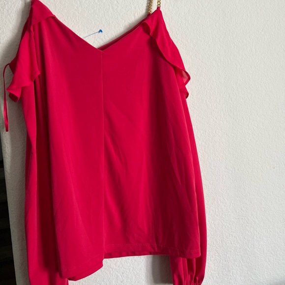 Michael Kors | Tops | Michael Kors Womens Top Xs Cold Shoulder Gold ...